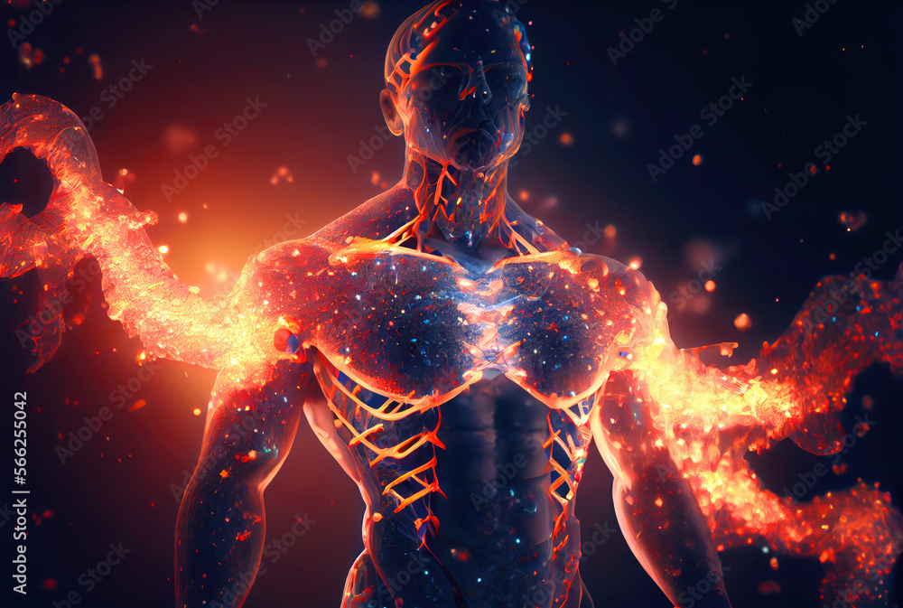 Human Body and DNA Structure - Generative AI illustration Stock ...