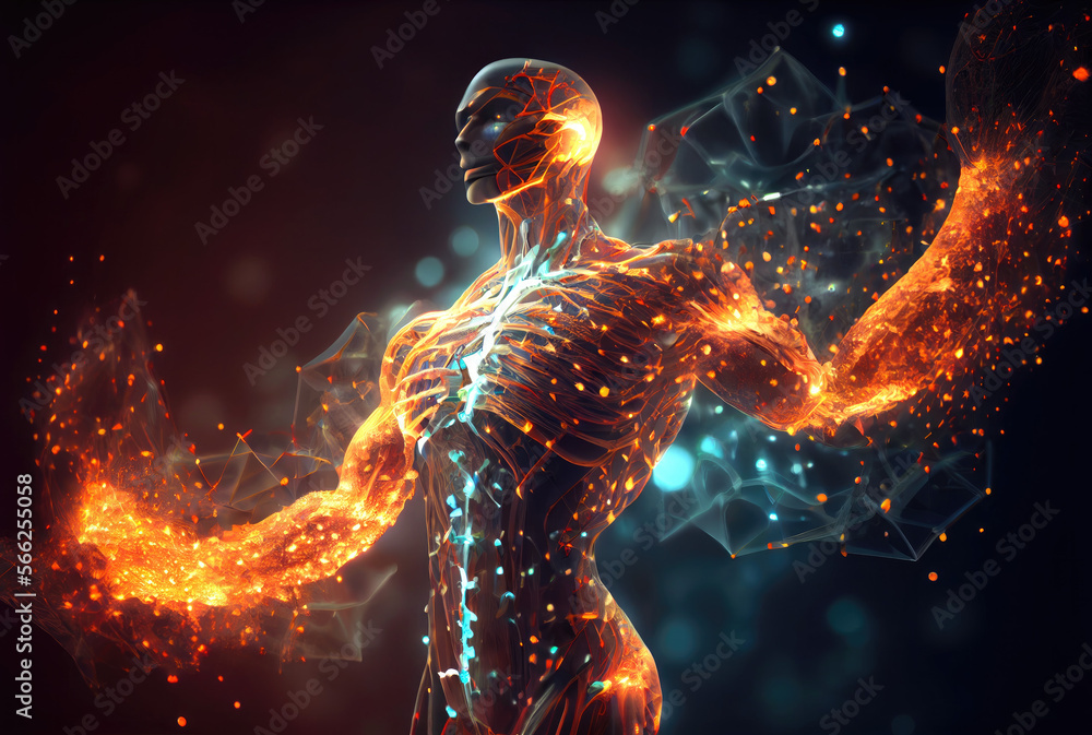 Human Body and DNA Structure - Generative AI illustration Stock ...