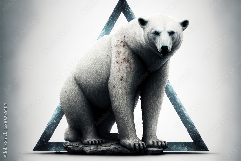 logo of a polar bear depicted in a triangle Stock Illustration | Adobe ...