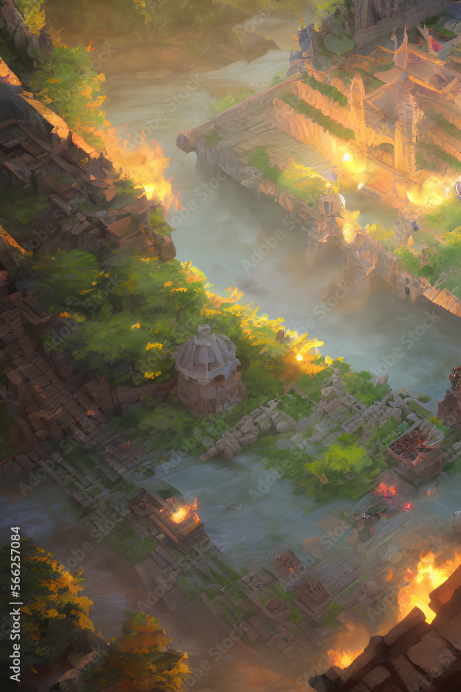 Fantasy Isometric Map (Mobile Games Style)- Background for Level Design ...