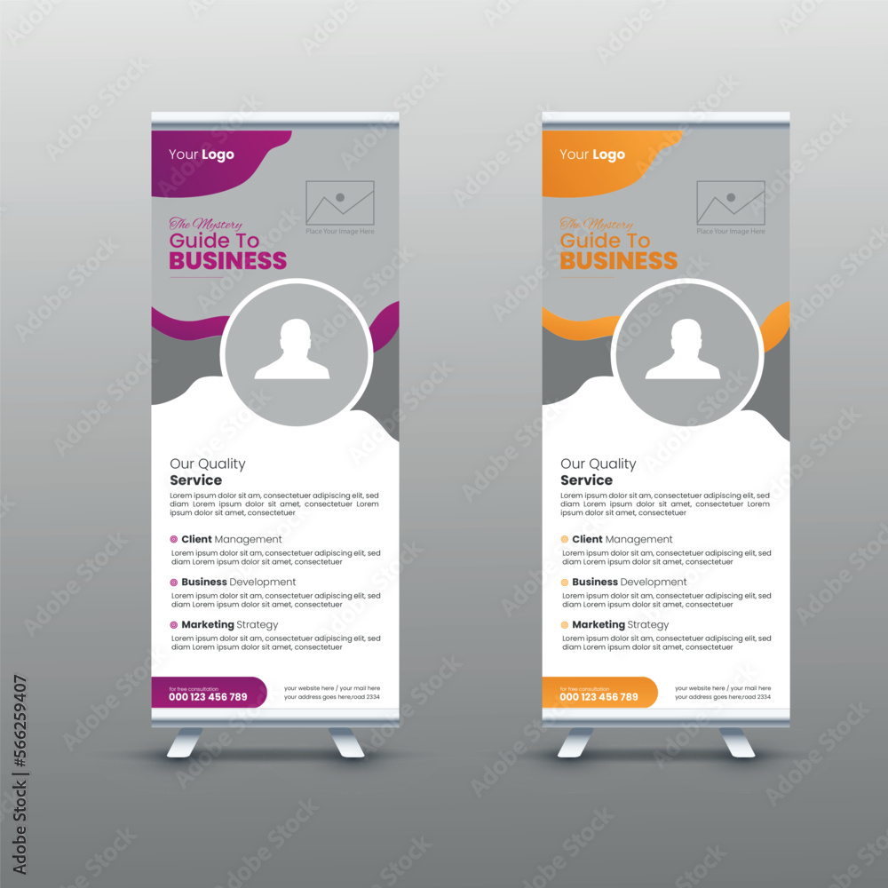 Advertisement banner, Roll-up banner template design.Corporate Business ...