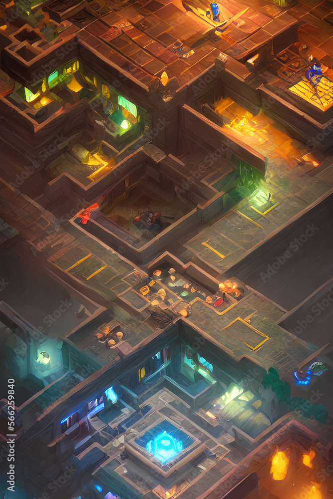 Fantasy Isometric Map (Mobile Games Style)- Background for Level Design ...