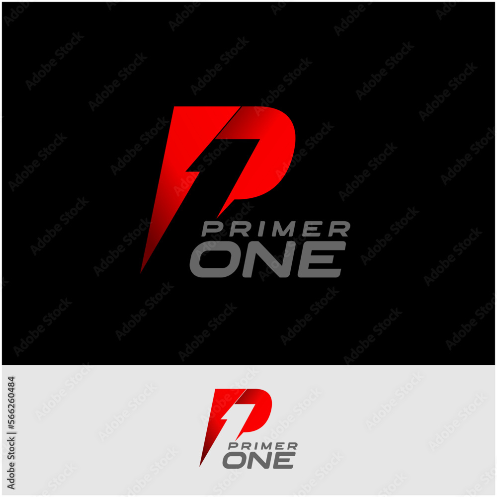 logo P1 About power with illustration of P, 1, and Lightning Stock ...