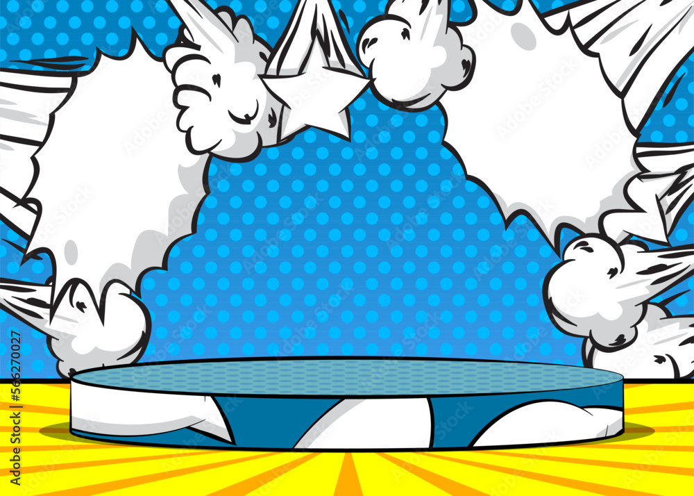 Comic Book Product podium stage for mockup presentation. Comics ...