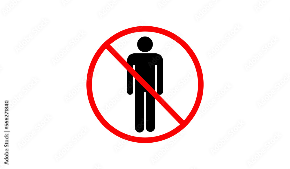 ภาพประกอบสต็อก No men allowed. A sign identifying gender differences ...