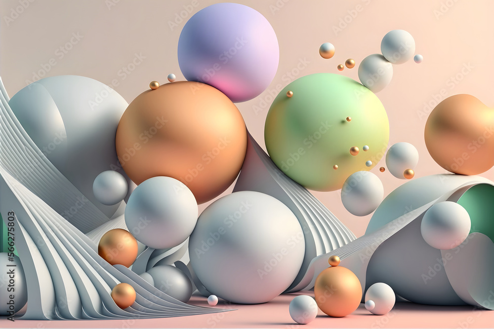 abstract chaotic light background design of random lines, spheres in ...