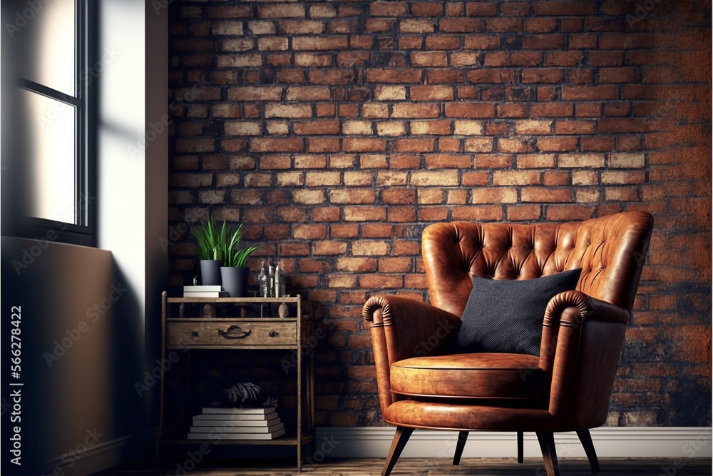 room wall with a beautiful brick pattern Stock Illustration | Adobe Stock