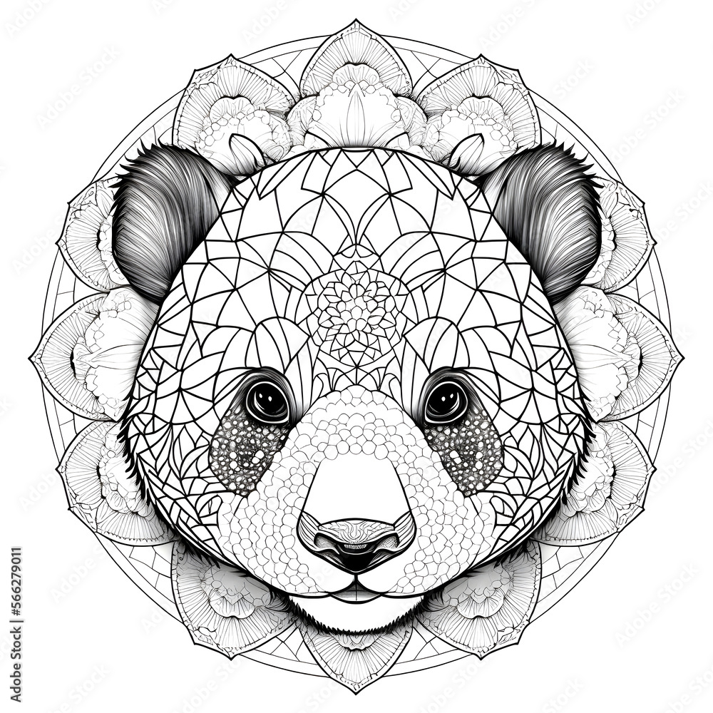 Mandala Panda Coloring Page, Panda Coloring Page, Animal Coloring Page ...