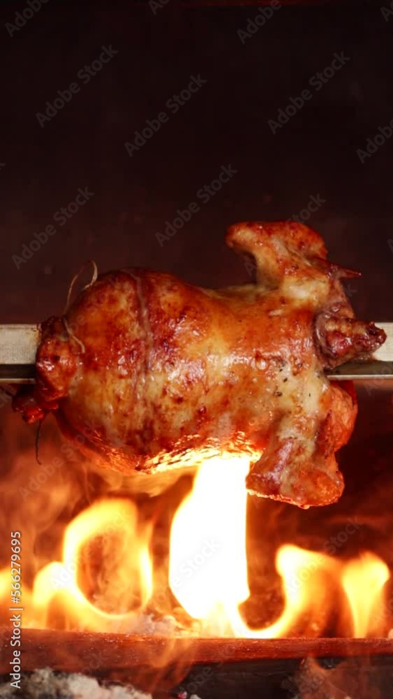 video of peruvian food called "pollo a la brasa" going around in an ...