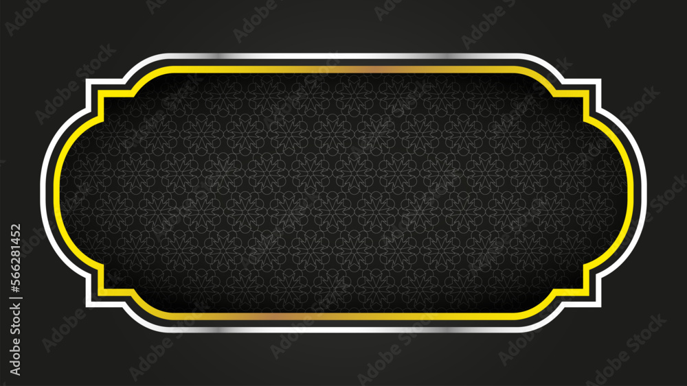 black arabic background with shiny gold frame Stock Vector | Adobe Stock