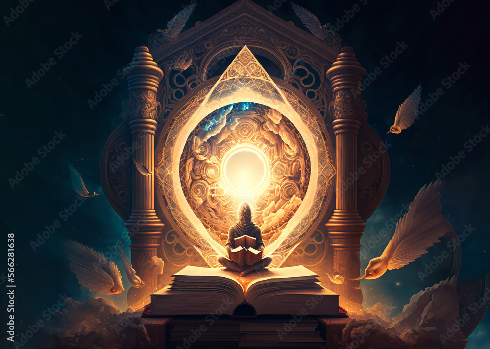 Esoteric spiritual Akashic meditation concept (Generative AI) Stock ...