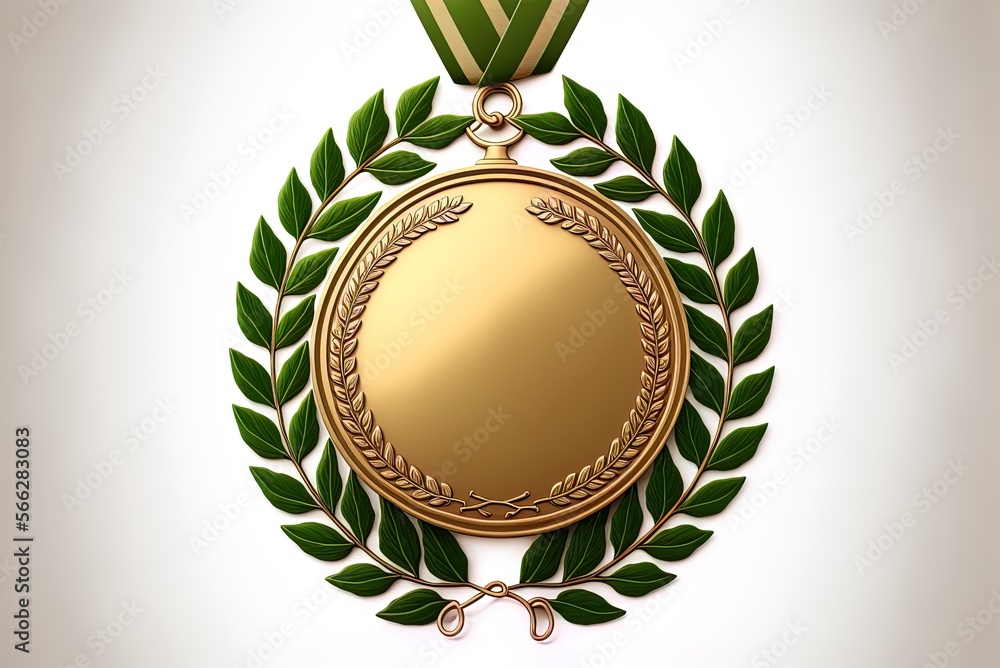 Realistic award medal composition with a single, brightly colored medal ...