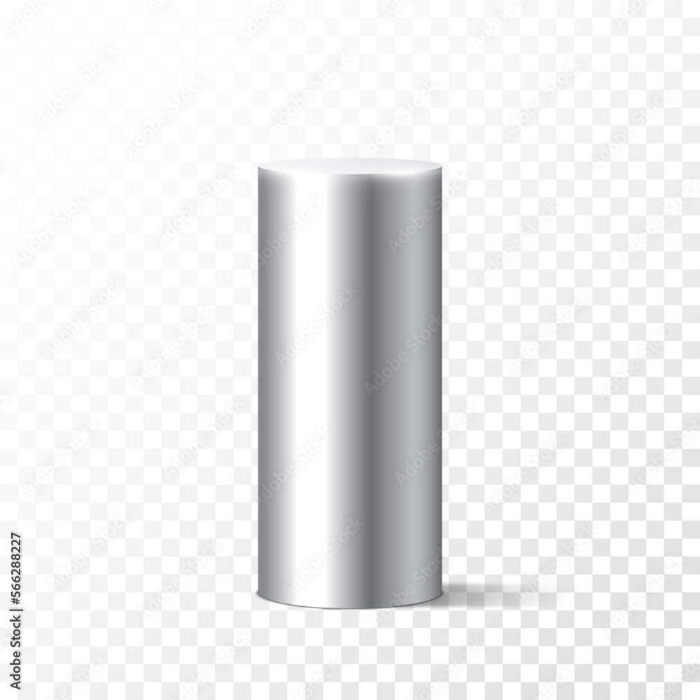 Realistic metal cylinder pedestal isolated on transparent background ...