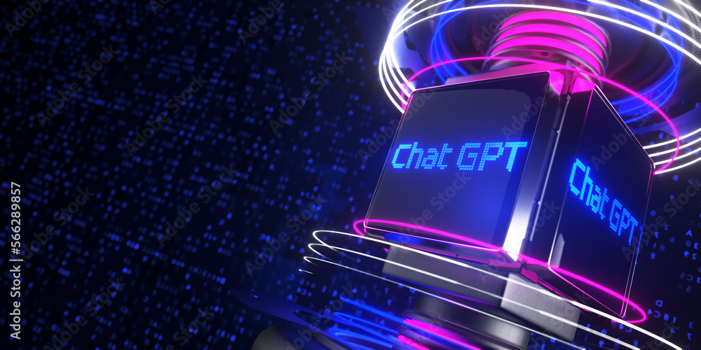 Foto Stock ChatGPT Chat with AI or Artificial Intelligence Smart AI. The inscription chat gpt in ...