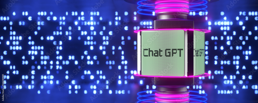 inscription chat gpt on a monochrome display. ChatGPT Chat with AI or ...