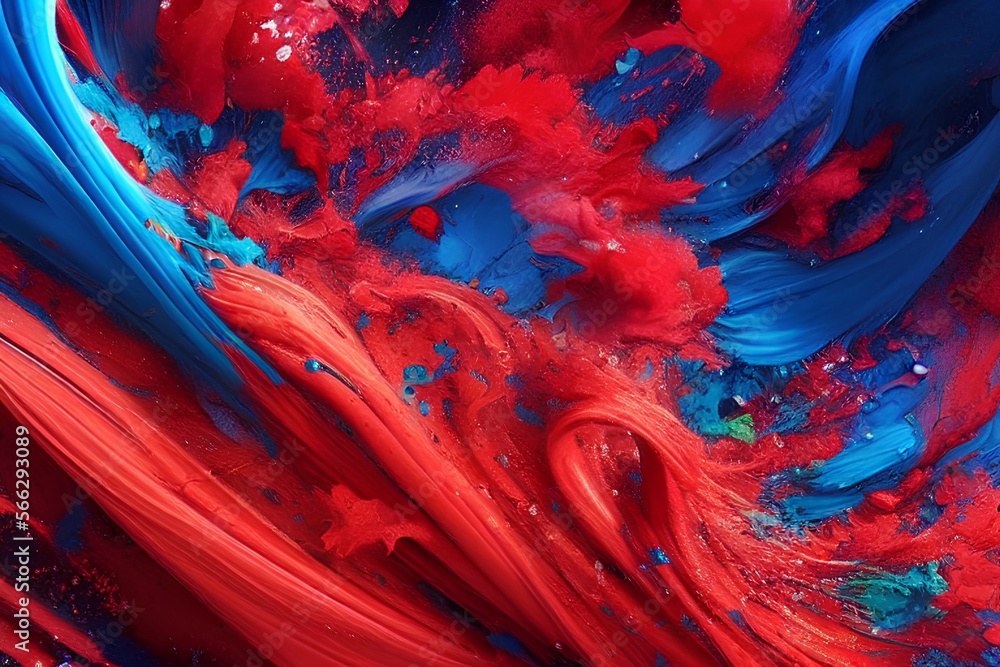 Red and Blue Color Splash Art Stock Illustration | Adobe Stock