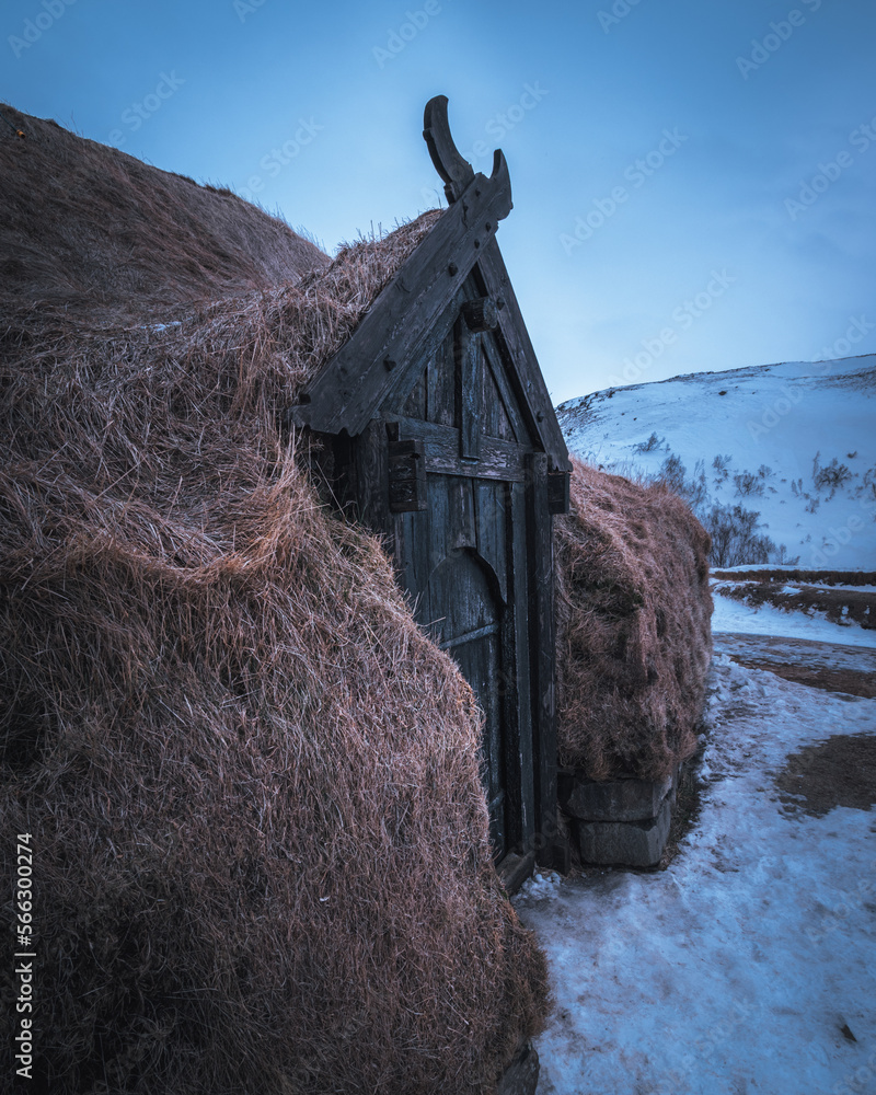 Þjóðveldisbær Thjodvelsidaer Wikinger Siedlung Hütte in Island im ...