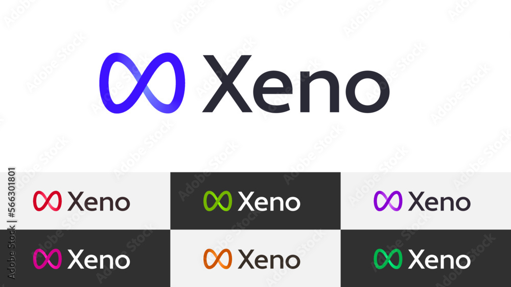 Infinity Abstract Letter X Logo Minimal Linear Gradient Overlapping ...