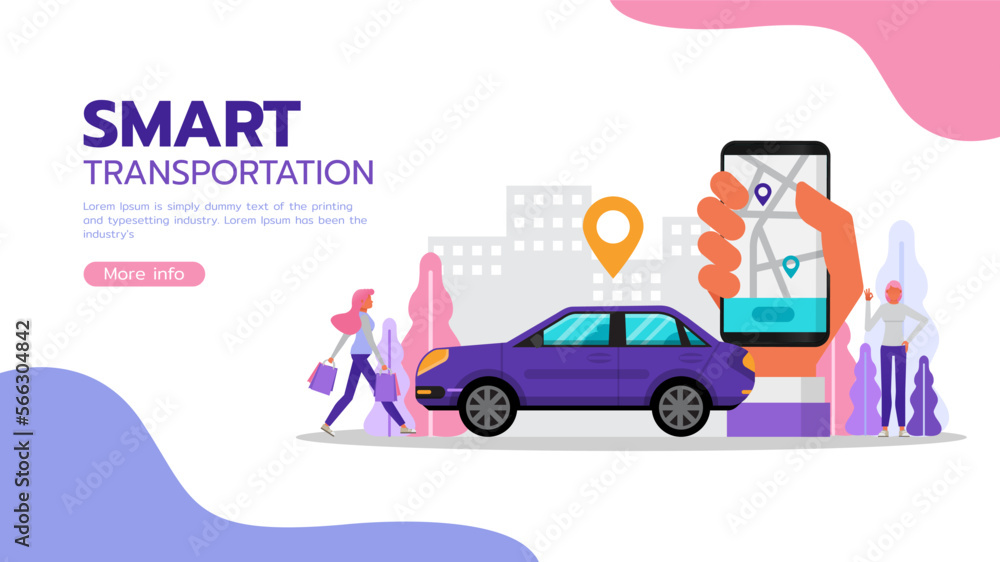 Smart transportation concept. Business People character vector design ...