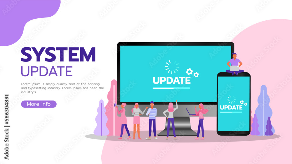 System update concept. Business People character vector design. For ...