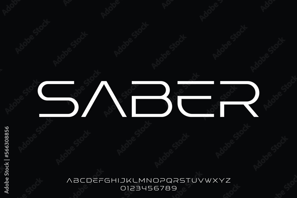 Poster Modern technology display font vector – Wall Art | UkPosters