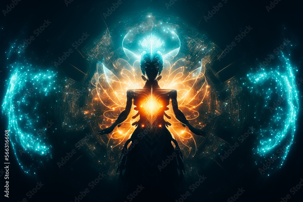 spiritual energy and connectedness with higher self, divine force ...