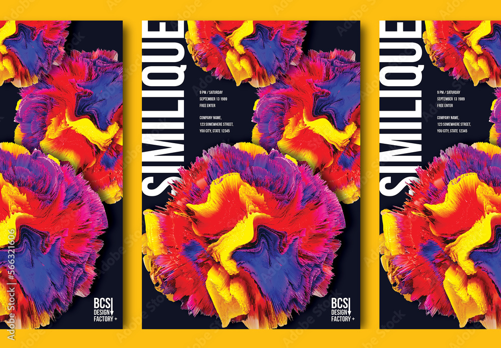 Colorful 3D Abstract Poster Layout Stock Template | Adobe Stock