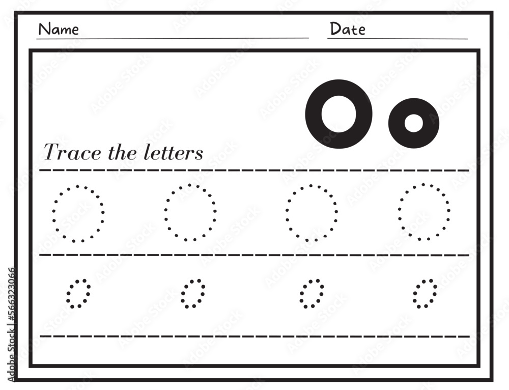 Vecteur Stock Alphabet letters tracing worksheet. Tracing practice ...