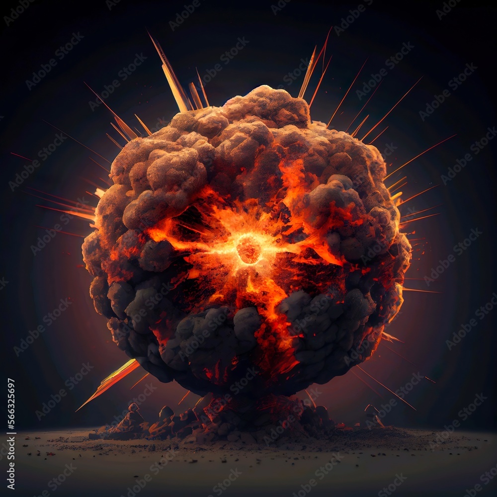 Bomb explosion , Ai Generative Design, Wallpaper Stock Illustration ...