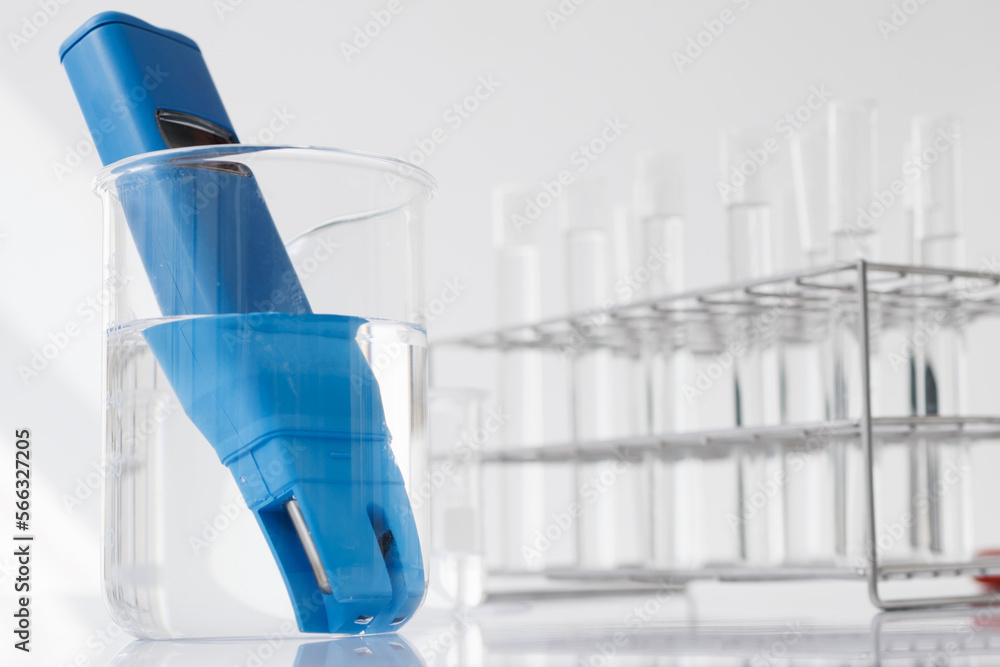 blue electrical conductivity meter for test drinking water in scient ...