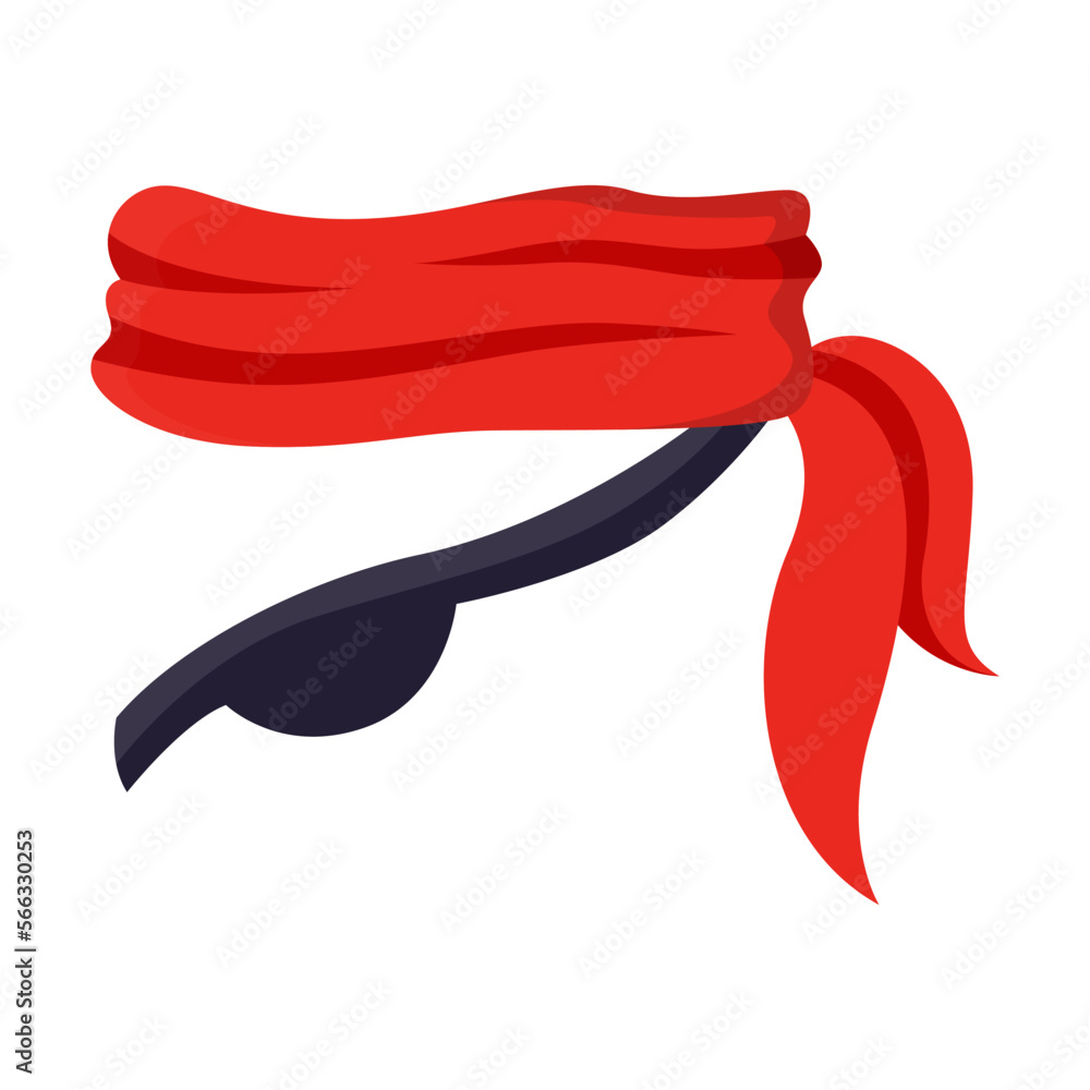 Pirates bandana and eye patch vector illustration. Cartoon drawing of ...