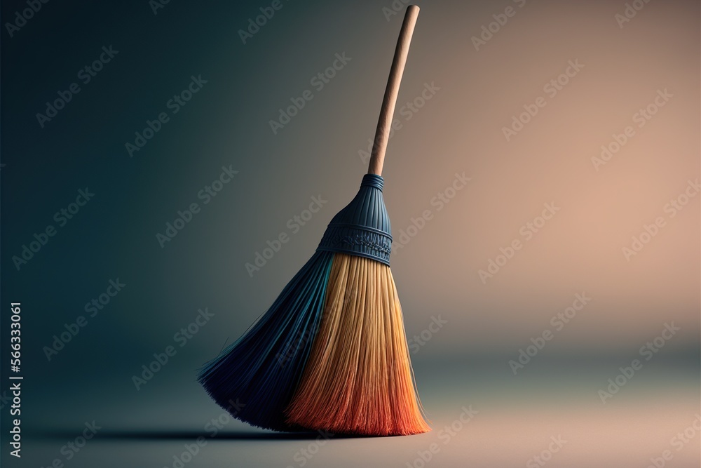 Beautiful broom isolated neutral background, concept of White Balance ...