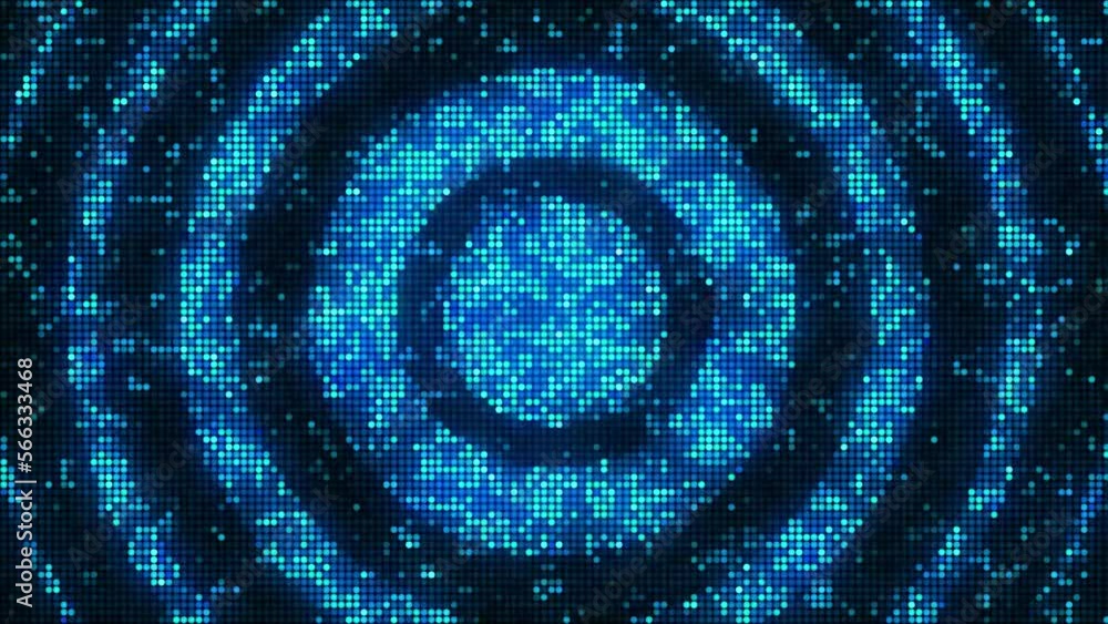 Circular motion graphics shapes with glowing neon radar led lights ...