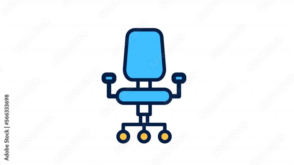 Video „Animated seats color icons. Living room furniture. Office chair ...