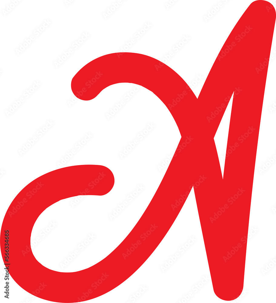 Alphabet Letter A Cursive Writing Stock Illustration | Adobe Stock