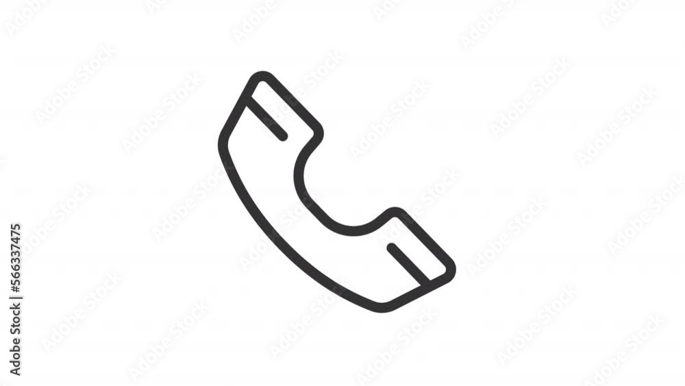 Animated handset linear icon. Phone call. Telecommunication. Phone ...