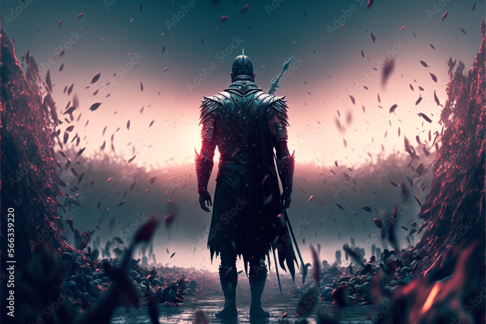He stood over a sea of arrows slain enemies and fall generative AI ...