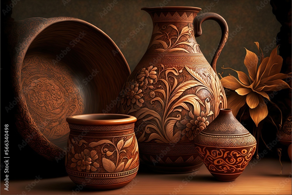 Pottery in batik style, concept of Batik Dyeing and Ceramic Glazing ...
