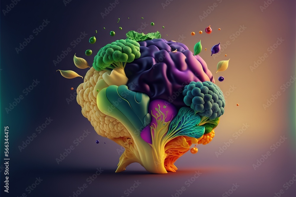 a computer generated image of a brain with different colors and shapes ...