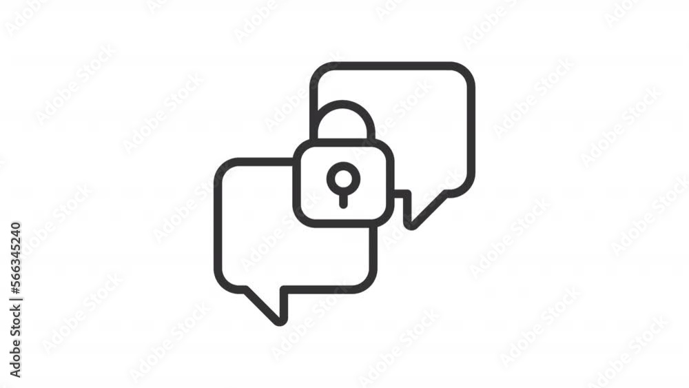Animated secret chat linear icon. Confidential conversation. Social ...
