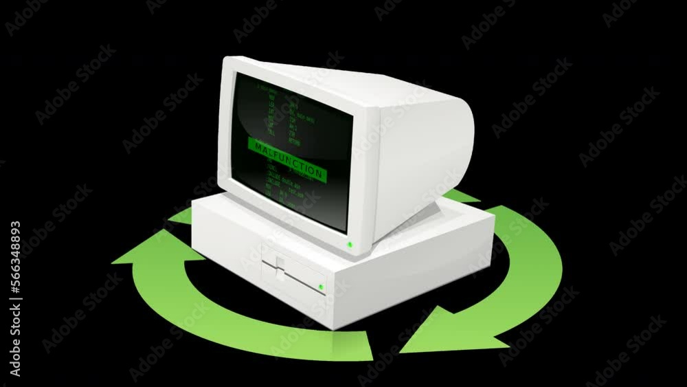 Video Stock Looping animation of a computer from the 80s with its ...