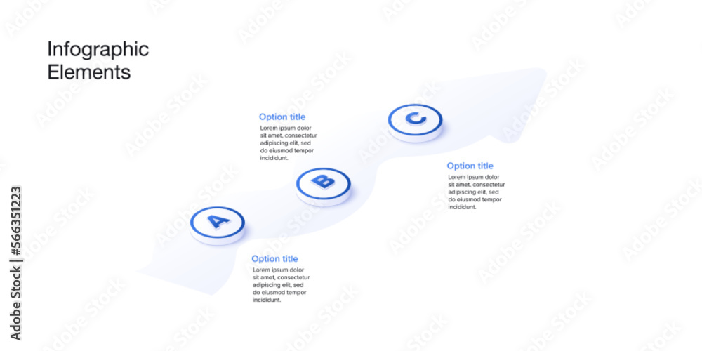 Business process chart infographics with 3 step circles. Circular ...