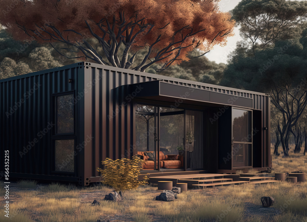 Abstract home container. Concept of sustainability and recycle. sketch ...