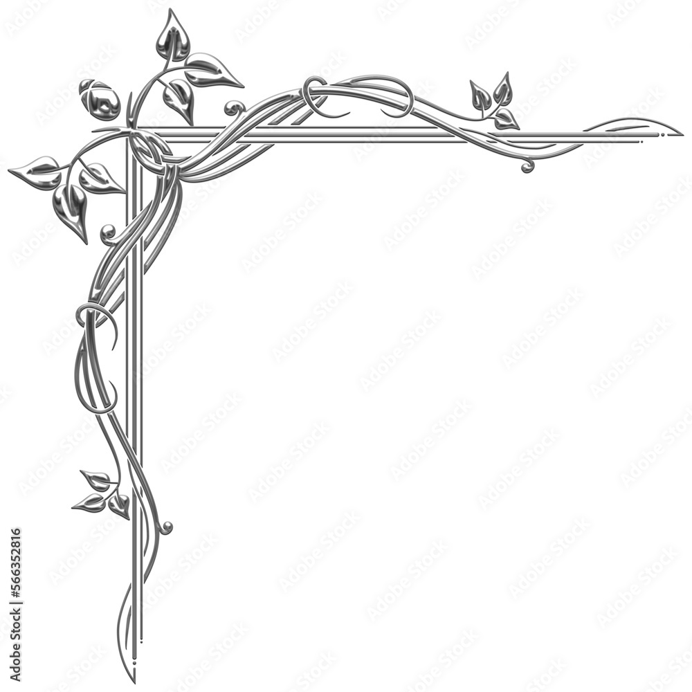 Art Deco silver corner. Art Deco style vector illustration with ...