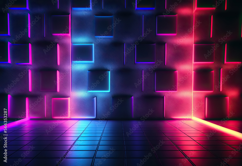 Neon Stage Background and backdrop for futuristic and night life ...