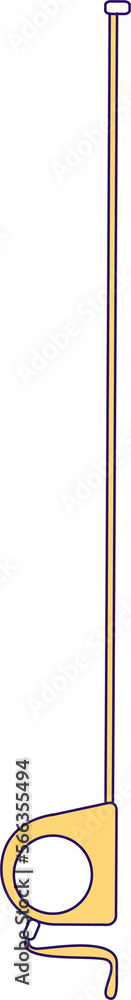 Measuring tape semi flat color raster element. Full sized object on ...