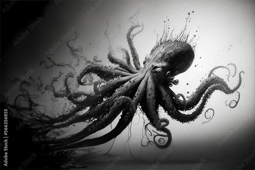 Black And White Octopus Photography
