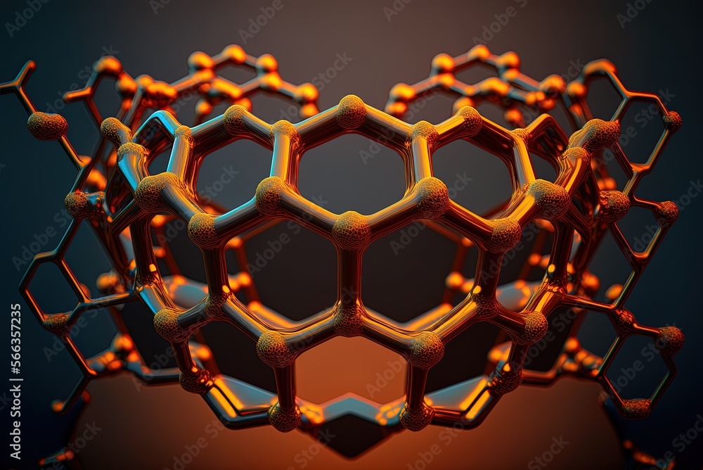 Nanotechnology Abstract Hexagonal Geometry Up Close Atomic Structure
