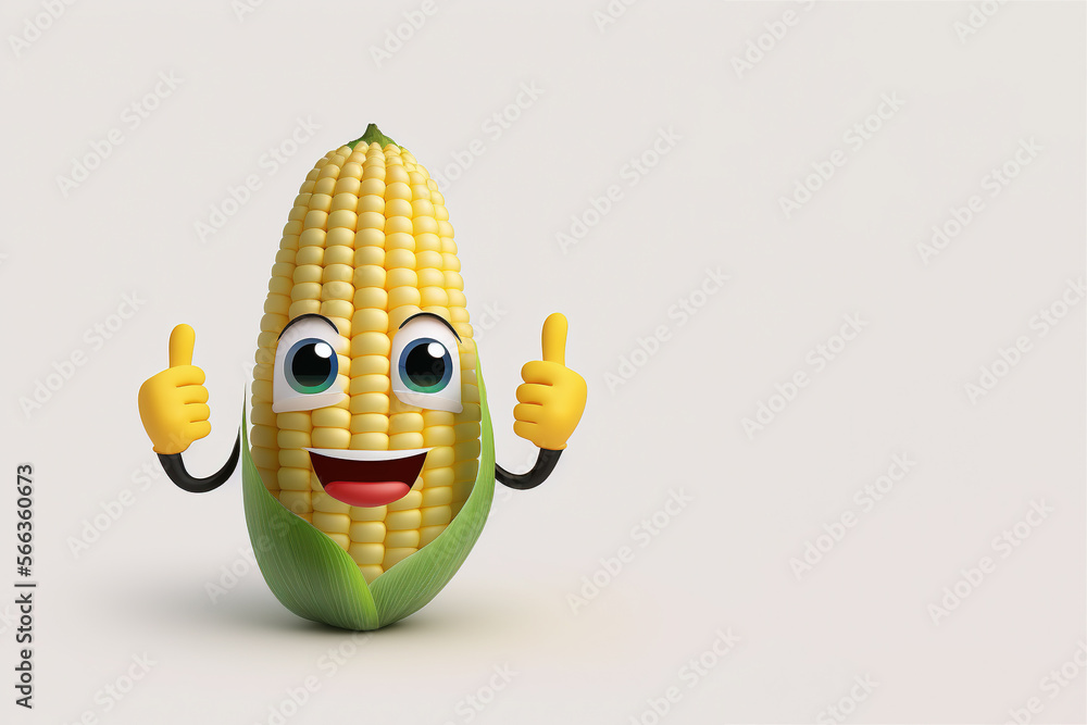 Thumbs up Happy corn Character Generative AI Stock Illustration | Adobe ...