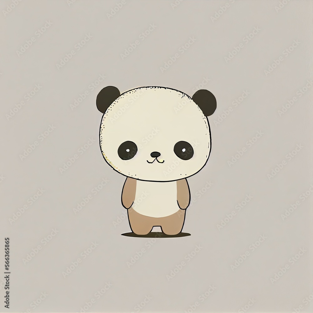 panda cartoon illustration, AI assisted finalized in Photoshop by me ...